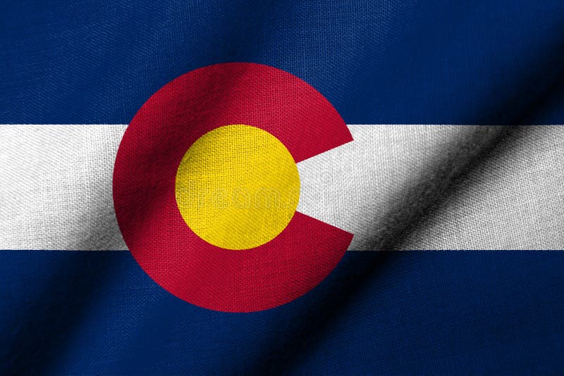 3D Flag of Colorado waving stock illustration. Illustration of blowing ...