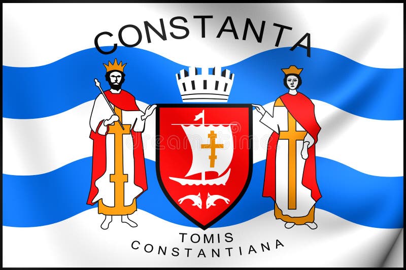 Flag of Constanta, Romania. Stock Illustration - Illustration of wave ...