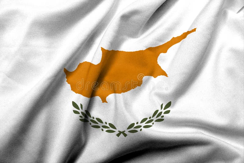 3D Flag of Cyprus satin stock illustration. Illustration of greek ...