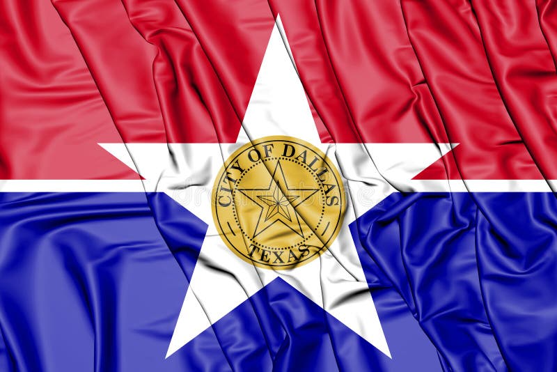 3D Flag of Dallas City, Texas. Stock Illustration - Illustration of ...