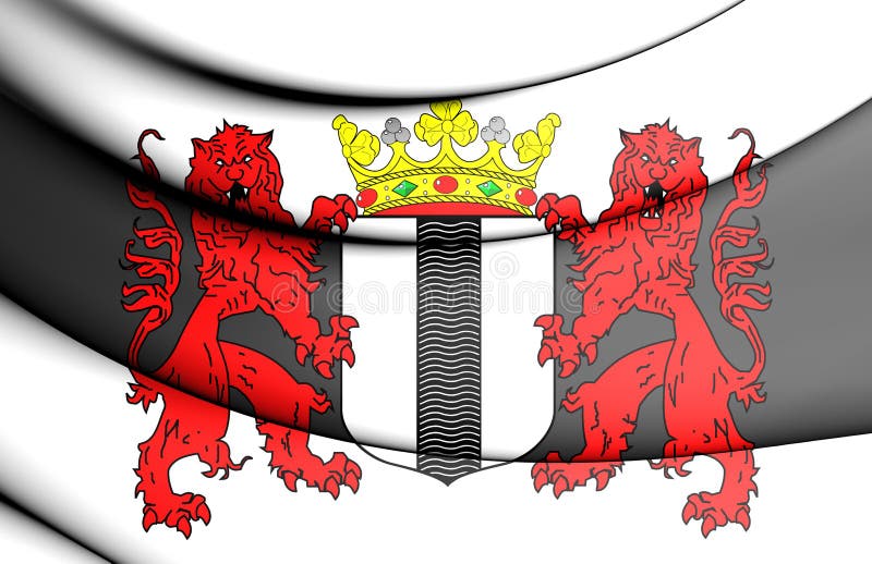 3D Flag of Delft, Netherlands. Stock Illustration - Illustration of ...