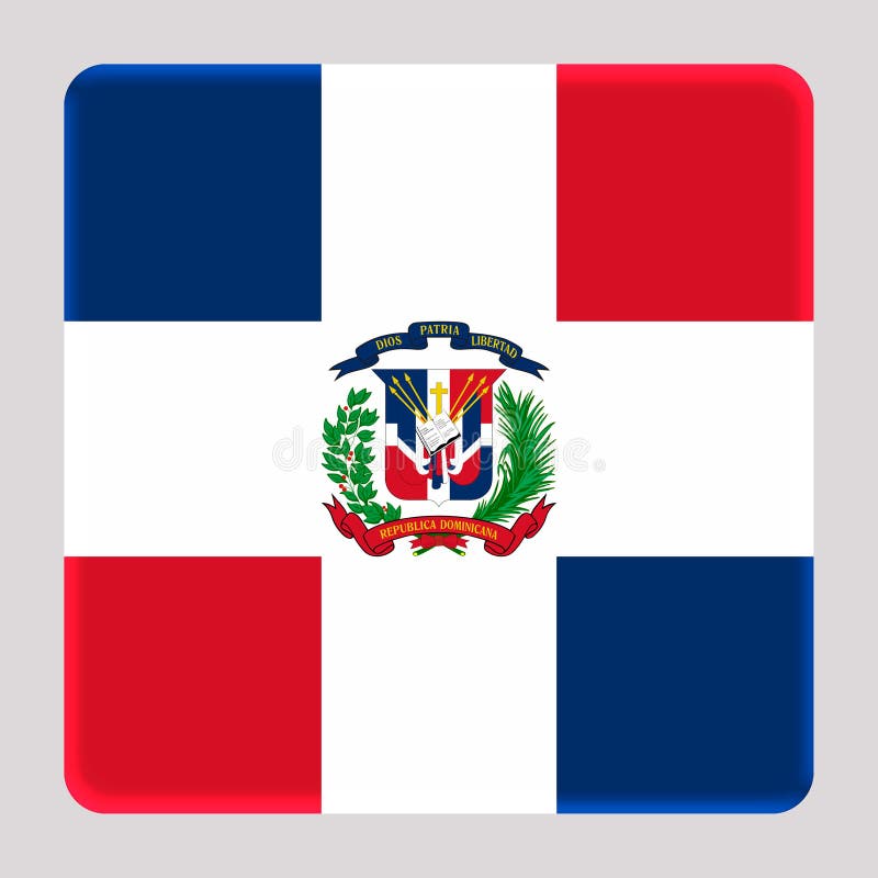 3D Flag of Dominican Republic on Square Stock Image - Image of metal ...