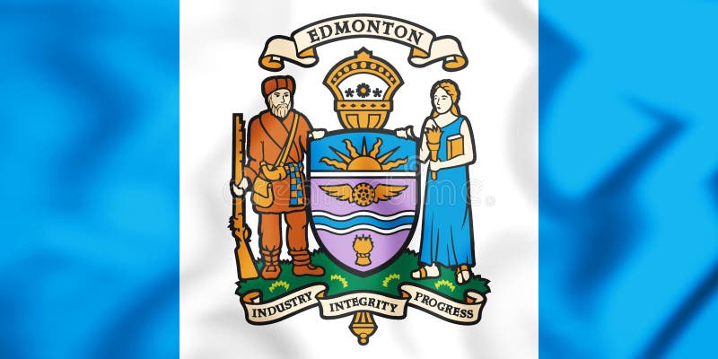 3D Flag of Edmonton, Canada. Stock Illustration - Illustration of ...