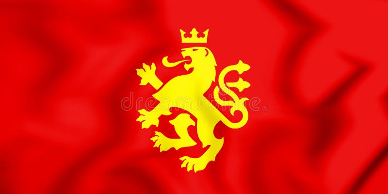 3D Flag of Ethnic Macedonian Lion. Stock Illustration - Illustration of ...