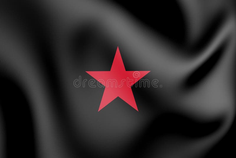3D Flag of EZLN. stock illustration. Illustration of fold - 124609560