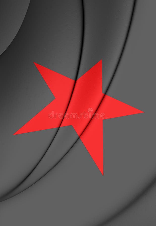 3D Flag of EZLN. stock illustration. Illustration of curve - 124634742