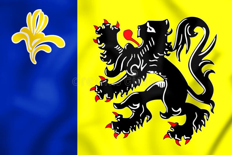 Flag of Flemish Community Commission. Stock Illustration - Illustration ...