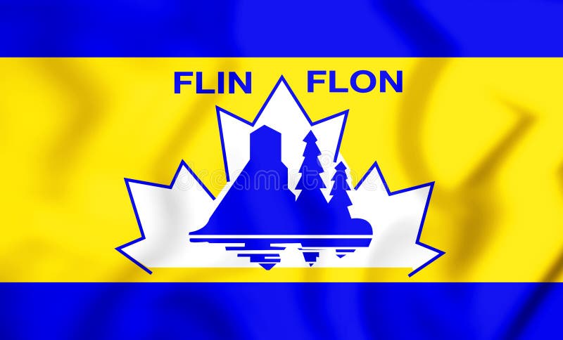 3D Flag of Flin Flon, Canada. Stock Illustration - Illustration of seal ...