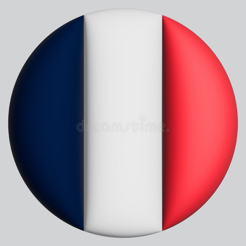 3D Flag of France on Circle Stock Illustration - Illustration of sign ...