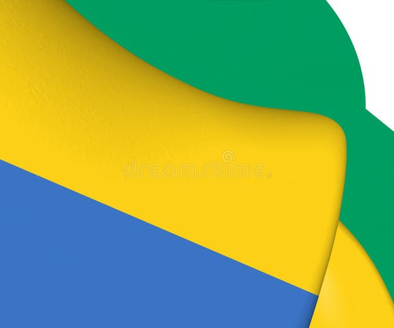 3D Flag of the Gabon. stock illustration. Illustration of curve - 136098915