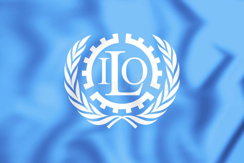3D Flag of the ILO. stock illustration. Illustration of three - 87122139