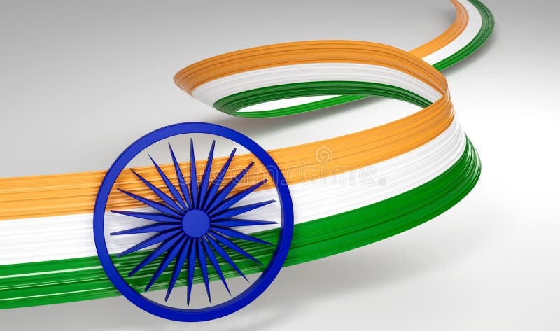 3d Flag of India 3d Wavy Shiny Indian Ribbon Flag on White Background ...