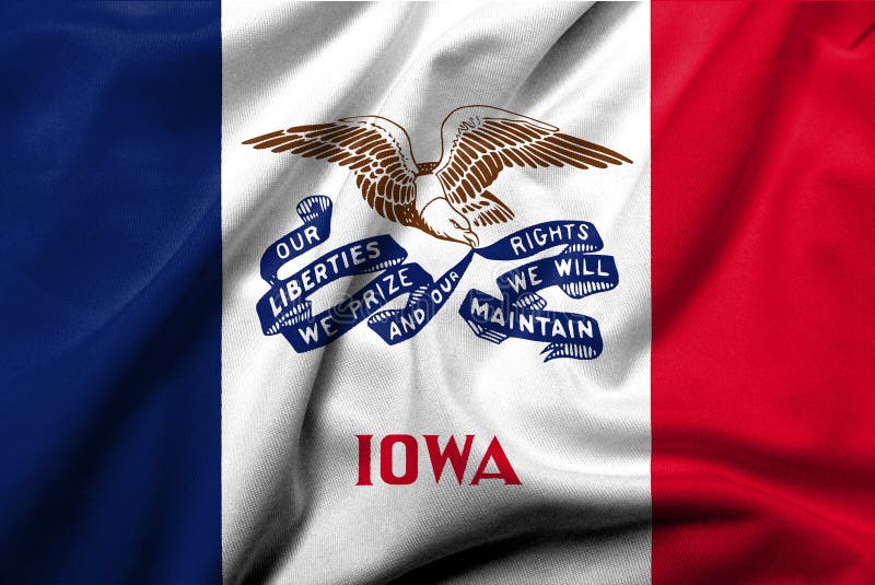 3D Flag of Iowa satin stock illustration. Illustration of color - 268451062