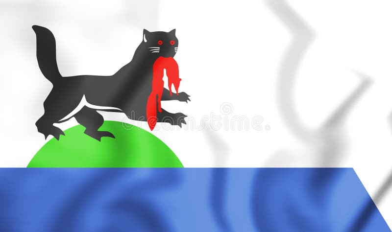 3D Flag of Irkutsk, Russia. Stock Illustration - Illustration of ...