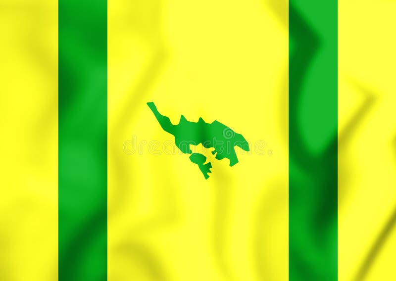 3D Flag of Isla Culebra, Puerto Rico. Stock Illustration - Illustration ...