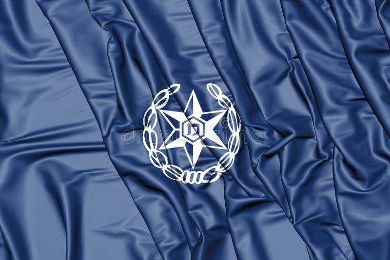 3D Flag of Israel Police. stock illustration. Illustration of coats ...
