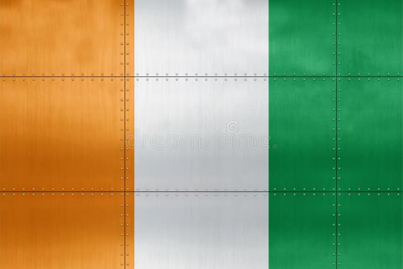 3d Flag Of Ivory Coast On Metal Stock Illustration Illustration Of Africa Modern 255195134