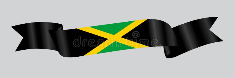 3D Flag of Jamaica on Ribbon Stock Vector - Illustration of africa ...