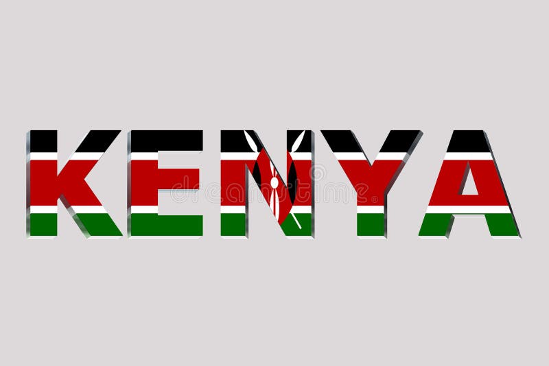 3D Flag of Kenya on ribbon stock vector. Illustration of flag - 255258850