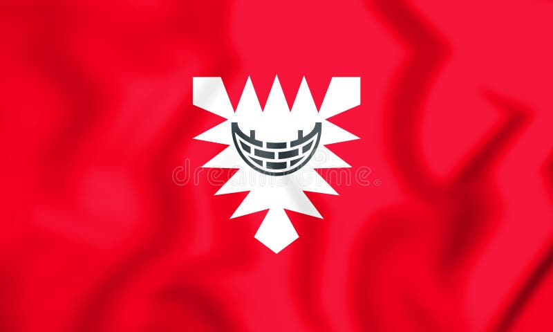 3D Flag of Kiel & X28;Schleswig-Holstein& X29;, Germany. Stock ...