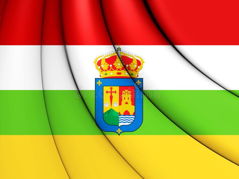 La Rioja Spain Realistic 3D Flag and Covid-19 Illustration. Stock ...