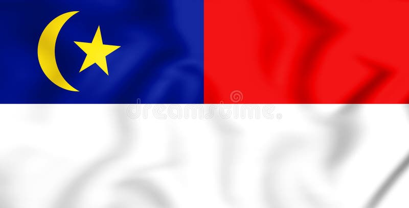 3D Flag of Malacca, Malaysia. Stock Illustration - Illustration of ...