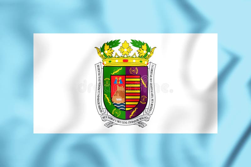 Flag of Malaga, Spain stock vector. Illustration of cartography - 222327563