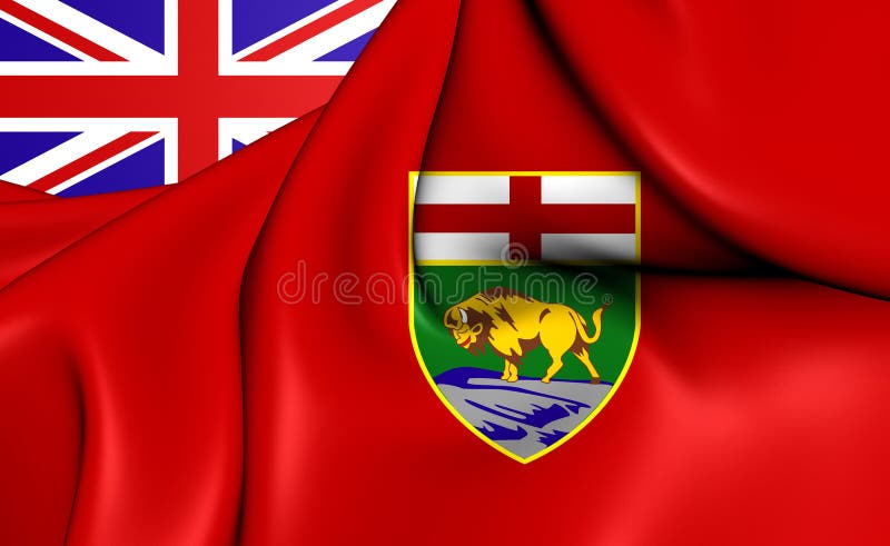 3D Manitoba Province Coat of Arms, Canada. Stock Illustration ...