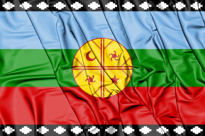 3D Flag of the Mapuche. stock illustration. Illustration of emblem ...