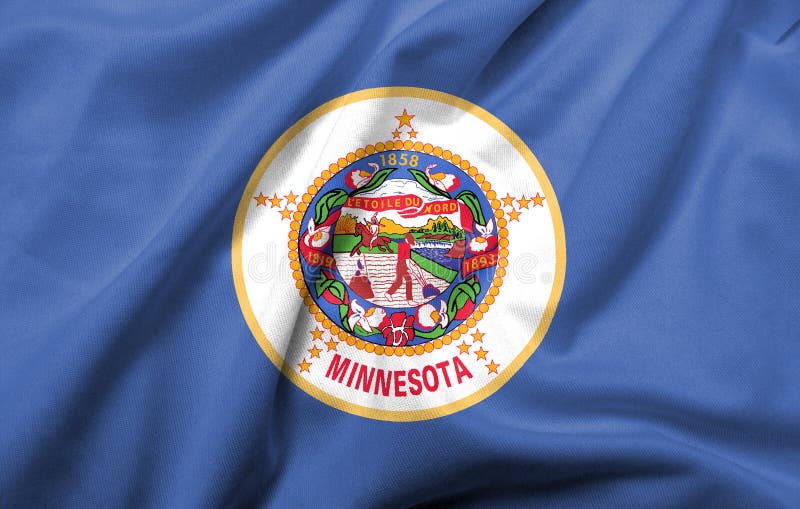 3D Flag of Minnesota satin stock image. Image of history - 268451303
