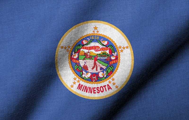 3D Flag of Minnesota Waving Stock Illustration - Illustration of ...