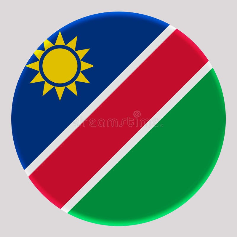 3D Flag of Namibia on Circle Stock Illustration - Illustration of logo ...
