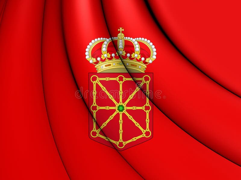 3D Flag of Navarra, Spain. stock illustration. Illustration of coats ...