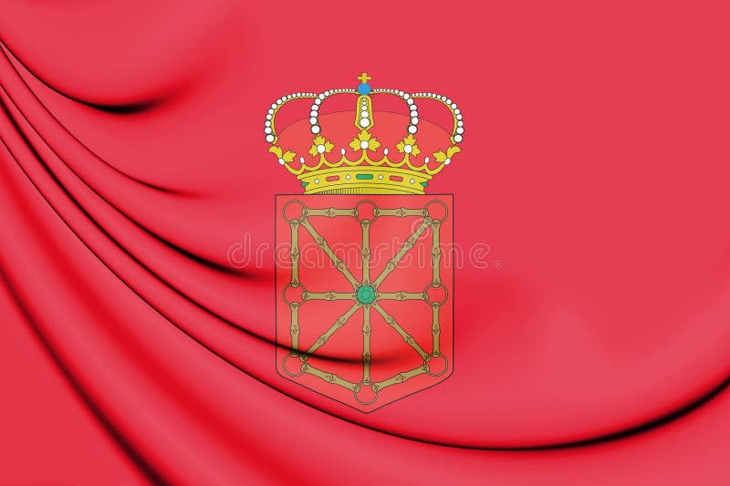 3D Flag of Navarra, Spain. stock illustration. Illustration of navarre ...