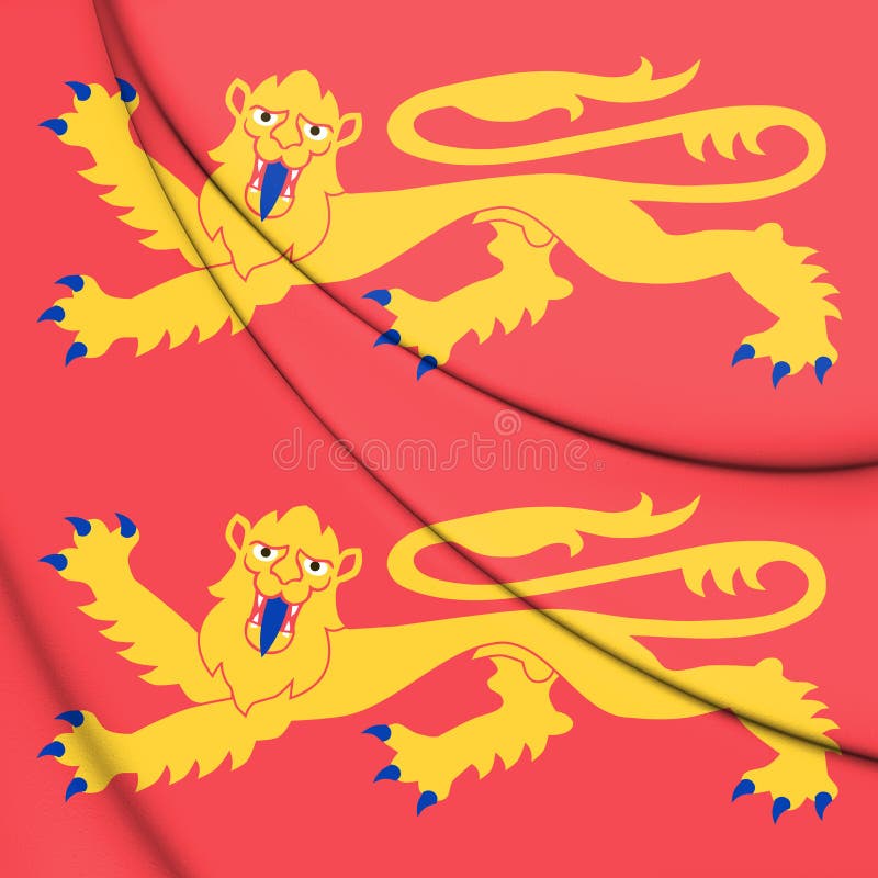 3D Flag of Normandy, France. Stock Illustration - Illustration of ...