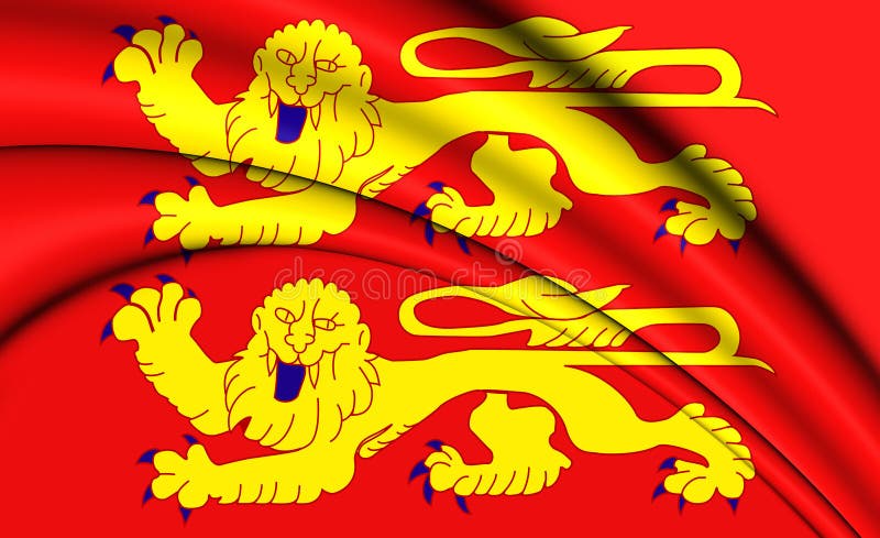 3D Flag of Normandy, France. Stock Illustration - Illustration of coat ...