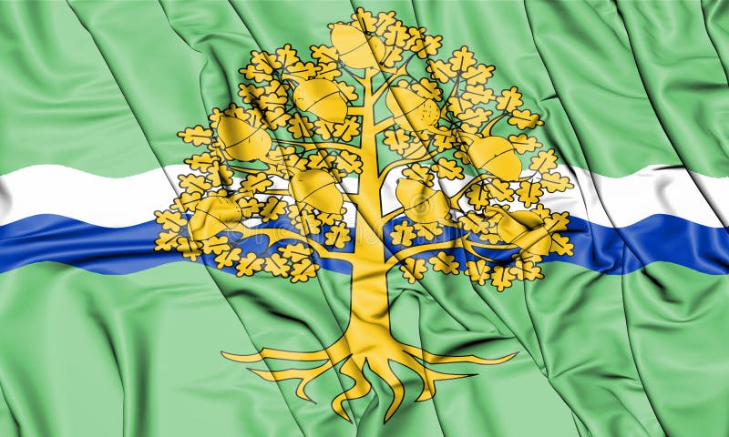 3D Flag of Nottinghamshire, England. Stock Illustration - Illustration ...