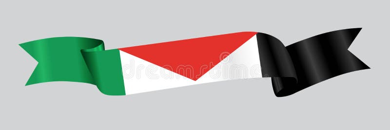 3D Flag of Palestine on Ribbon Stock Vector - Illustration of modern ...