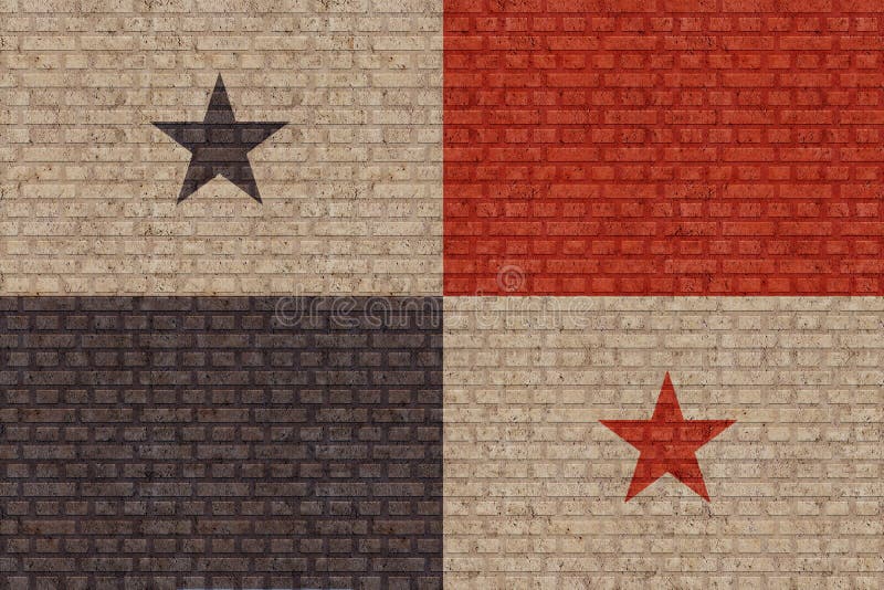 3D Flag of Panama on Brick Wall Stock Photo - Image of block, asia ...