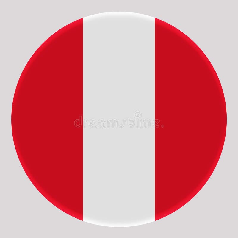 3D Flag of Peru on circle stock illustration. Illustration of stiff ...