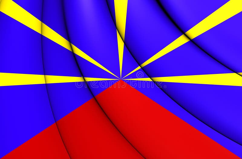 3D Flag of Reunion Proposed. Stock Illustration - Illustration of seal ...