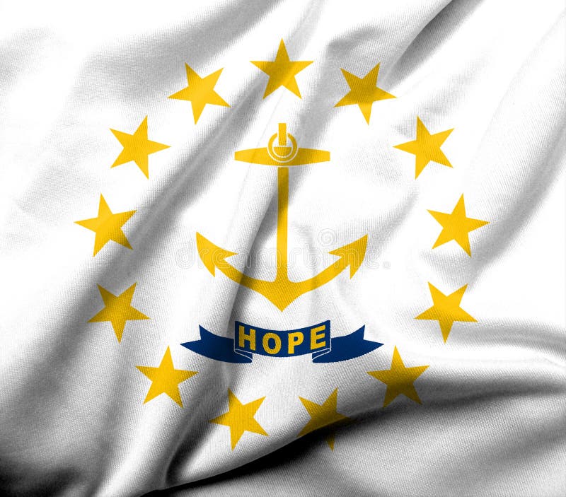 3D Flag of Rhode Island Satin Stock Illustration - Illustration of ...