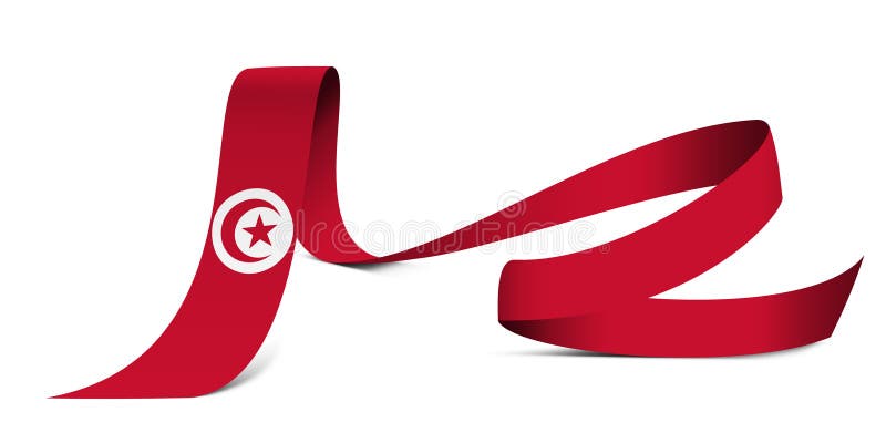 3D Flag of Tunisia on Ribbon Stock Vector - Illustration of grunge ...