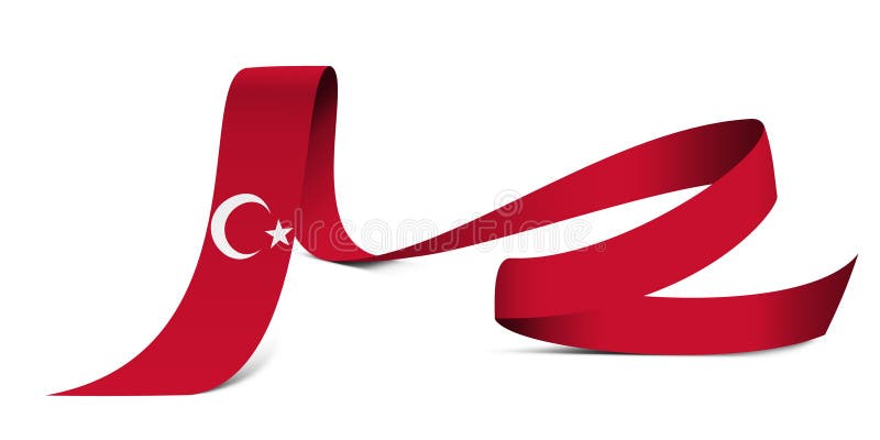 3D Flag of Turkiye on Ribbon Stock Vector - Illustration of design ...