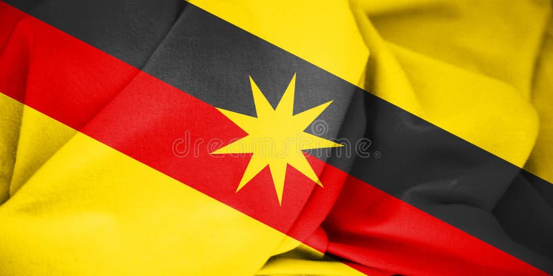3D Flag of Sarawak, Malaysia. Stock Illustration - Illustration of ...
