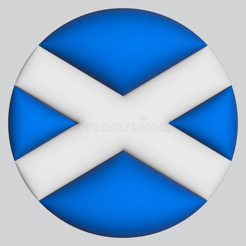 3D Flag of Scotland on Circle Stock Illustration - Illustration of sign ...