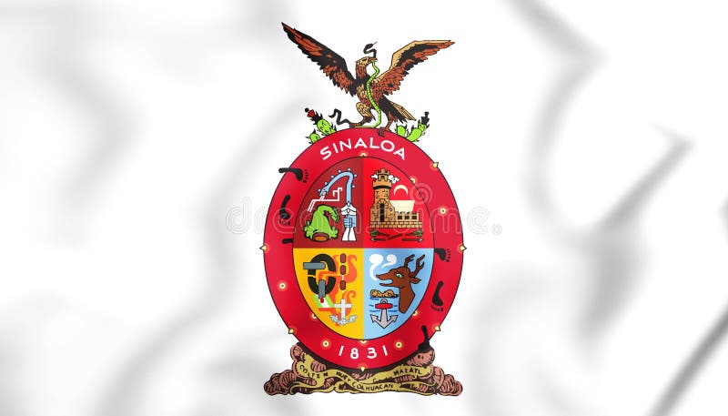 3D Flag of Sinaloa, Mexico. Stock Illustration - Illustration of ...