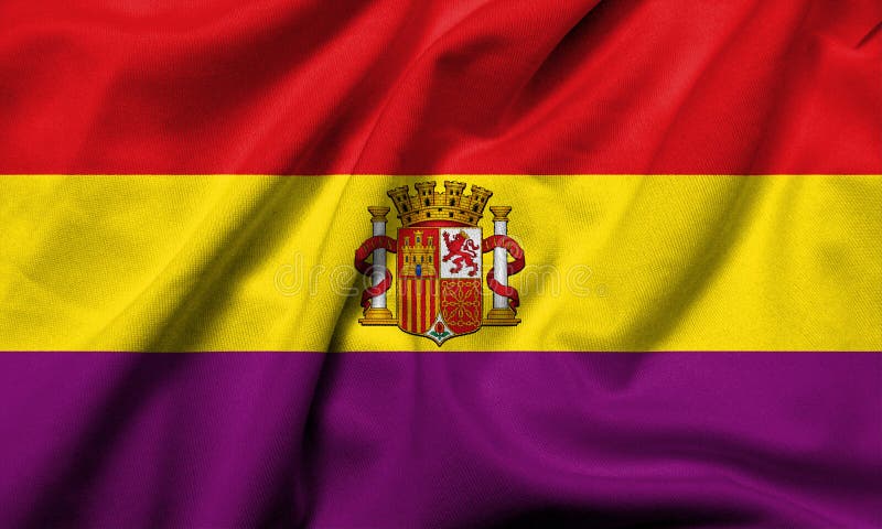 3D Flag of Spain Second Republic 1931-1939 Satin Stock Illustration ...