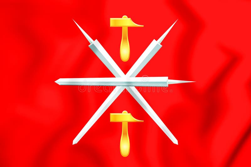 3D Flag of Tula Oblast, Russia. Stock Illustration - Illustration of ...