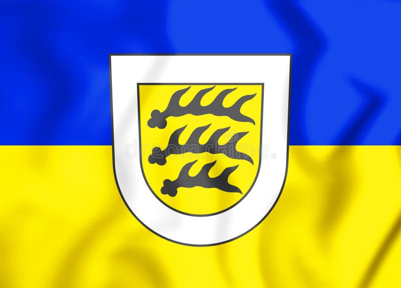 3d Flag Of Tuttlingen Baden Wurttemberg Germany Stock Illustration
